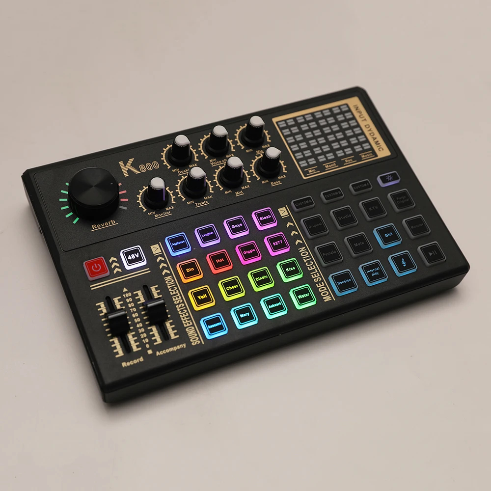 Jual Mixer Audio External Sound Card Live 16 Effect 1800mAh Hitam K800 ...