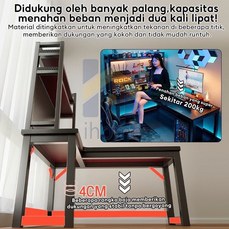 Jual Meja Gaming Karbon Serat Meja Komputer Shaped L Meja Kantor ...