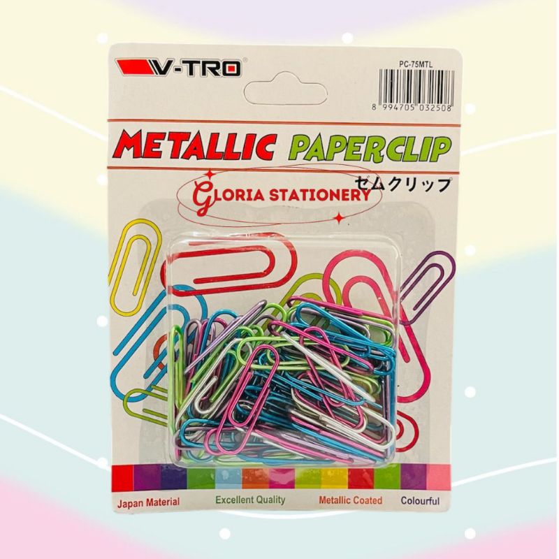 Jual Paper clip Metallic PC 75MTL V-TRO/ Klip metalik PC 75MTL V-tro ...