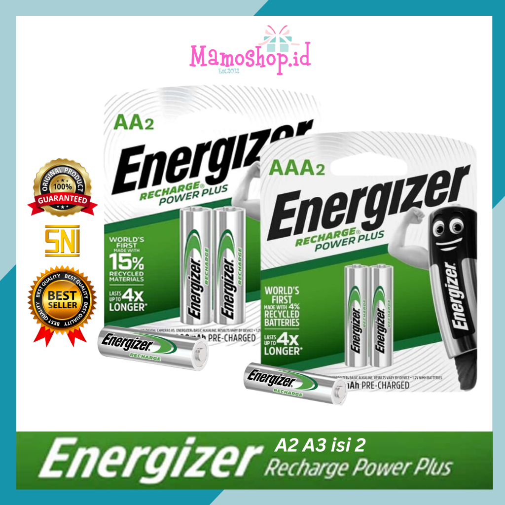 Jual Baterai Rechargeable Cas Energizer AA / A2 / A3 | Shopee Indonesia