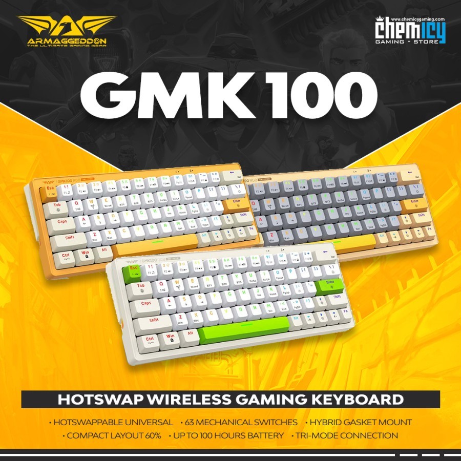 Jual Armaggeddon GMK100 / GMK-100 RGB Hotswap Mini Wireless Triple-Mode ...
