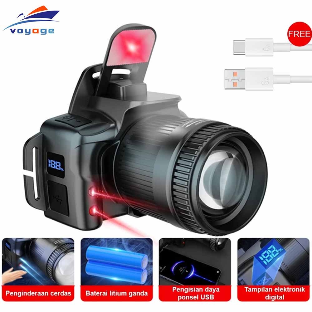Jual Senter led super terang Tampilan Digital / senter kepala /senter ...