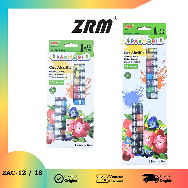 Jual ZRM Cat Akrilik / Acrylic Color WARNA CERAH CEPAT KERING TIDAK ...