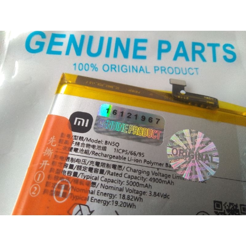 Jual Xiaomi BN5Q BN-5Q Original 100% GENUINE Battery Batre Baterai Xiaomi Redmi 13C Poco C65 ...