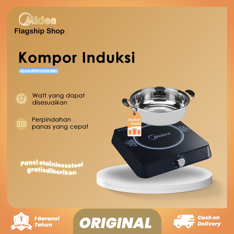 Jual Kompor Induksi Midea / Midea Induction Cooker - Midea - C16-RTY1619-BK | Shopee Indonesia