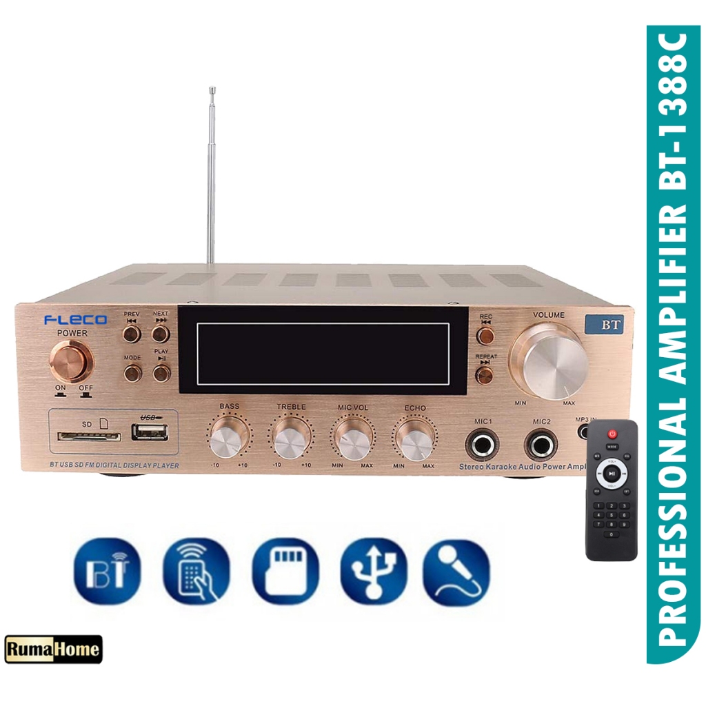 Jual Amplifier Bluetooth Garansi 1 tahun, EQ Audio Stereo Karaoke Home ...