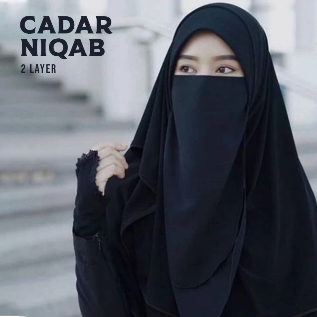Jual Cadar 2 Layer Haji Umroh Premium - Niqab Niqob Penutup muka Tali Tanpa Jahitan | Shopee ...