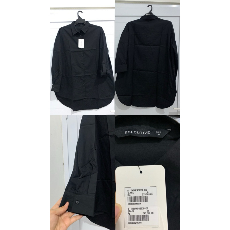 Jual Executive - Kemeja Hitam Model Oversize | Shopee Indonesia