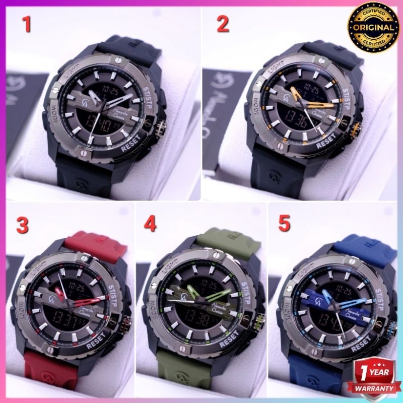 Jual ORIGINAL GARANSI RESMI 1 TAHUN JAM TANGAN PRIA ALEXANDRE CHRISTIE DIGITAL ANALOG COWOK ...