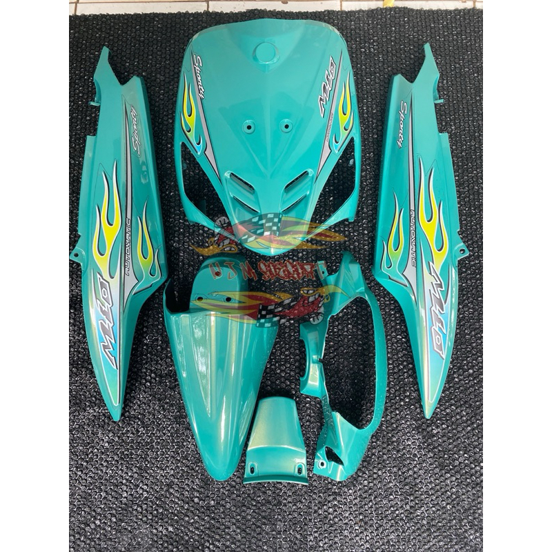 Jual Cover full body halus yamaha mio sporty warna tosca plus striping ...