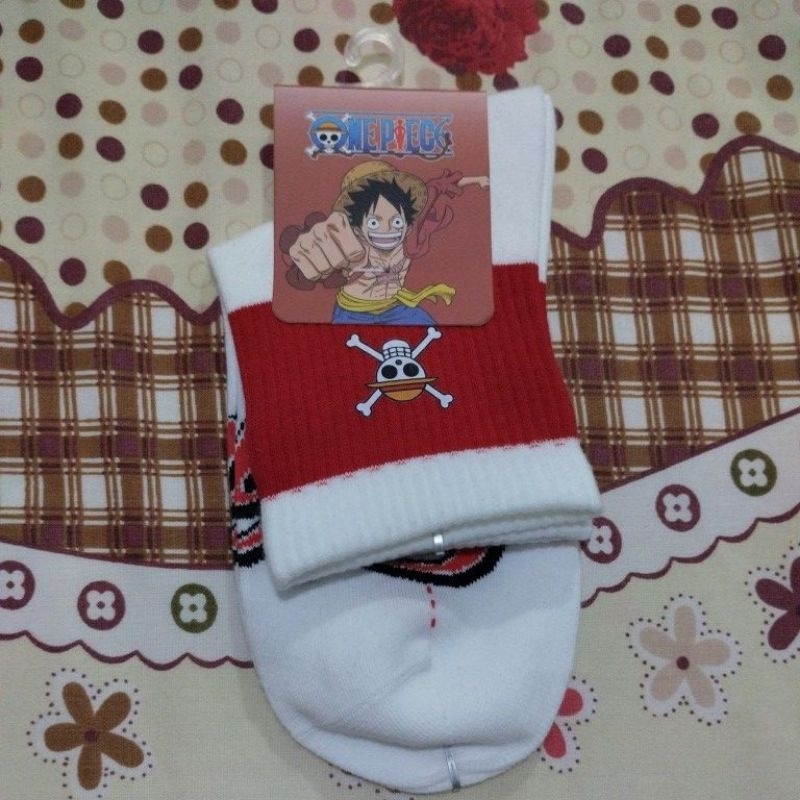 Jual Miniso x One Piece Classic Collection Letter Crew Socks Luffy ...