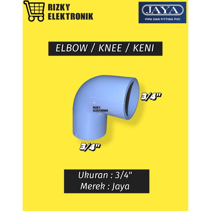 Jual Elbow L-Bow Knee 3/4 inch Siku Keni Pipa PVC JAYA | Shopee Indonesia