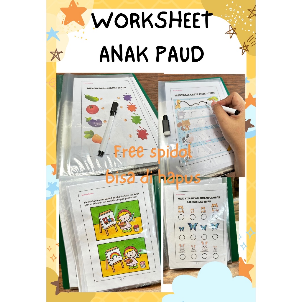 Jual WORKSHEET MENULIS ANAK PAUD USIA 3-5 TAHUN | Shopee Indonesia
