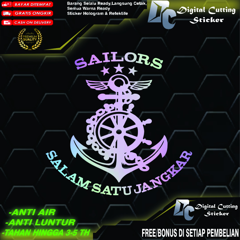Jual Sticker Jangkar Salam Satu jangkar terbaru cutting sticker ...