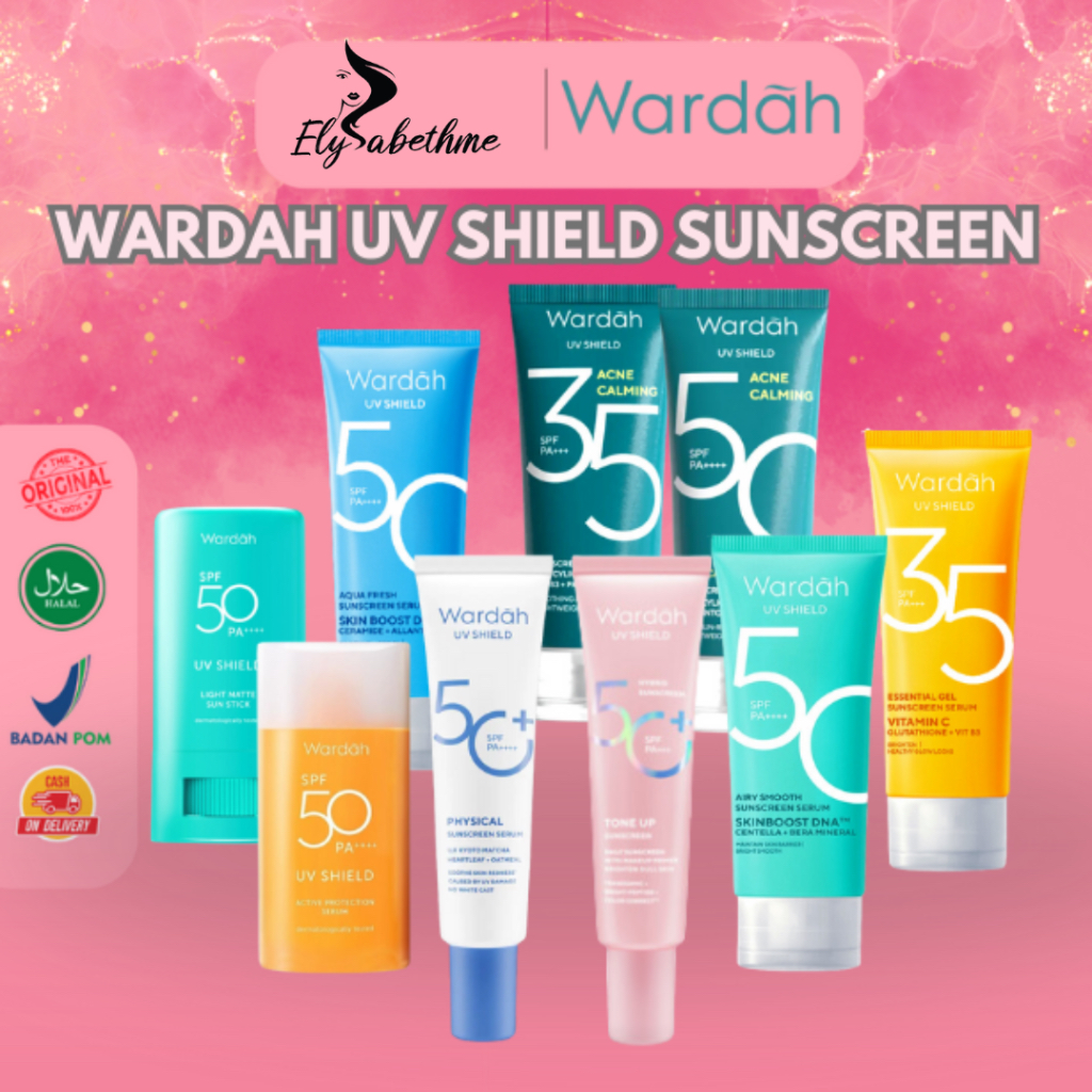 Jual ELYSABETHME 🅆 🄰 🅁 🄳 🄰 🄷 Wardah Sunscreen UV SHIELD SERIES | SPF 50 ...