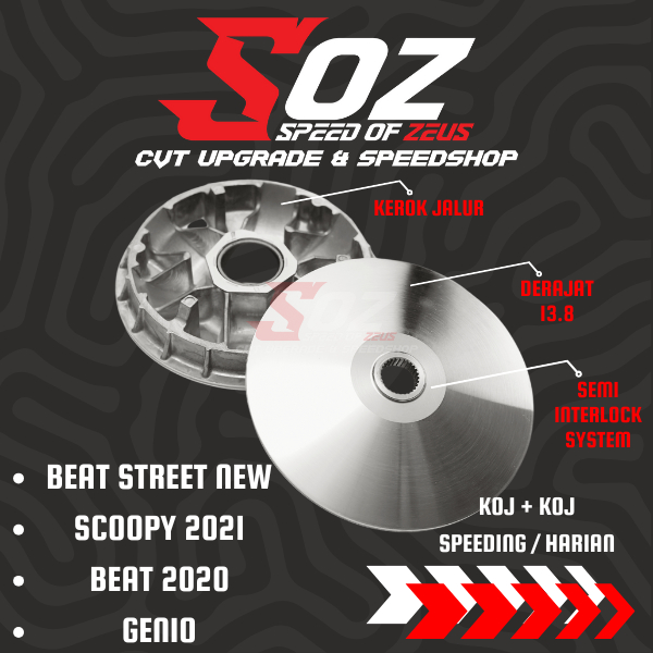 Jual KIRIAN PULLEY CUSTOM SPEEDING / HARIAN BEAT STREET NEW BEAT DELUXE ...