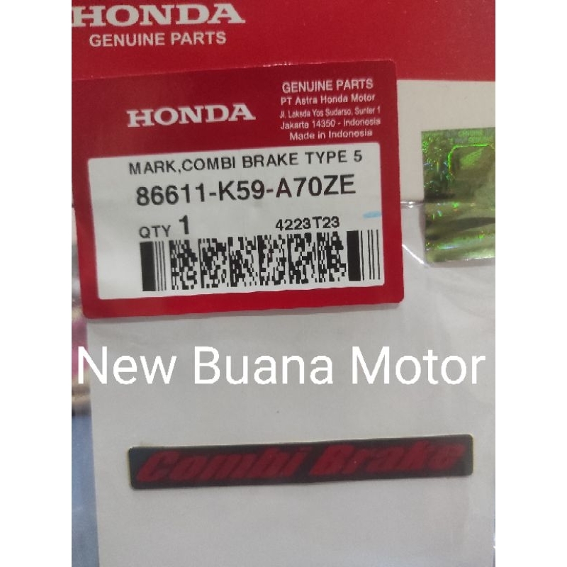 Jual Stiker Sticker Combi Brake Type 5 Merah 86611-K59-A70ZE | Shopee ...