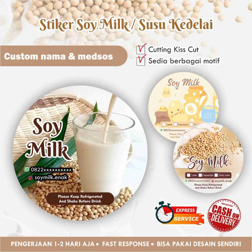 Jual Stiker Soy Milk Cromo bulat / kemasan / Label Makanan minuman ...