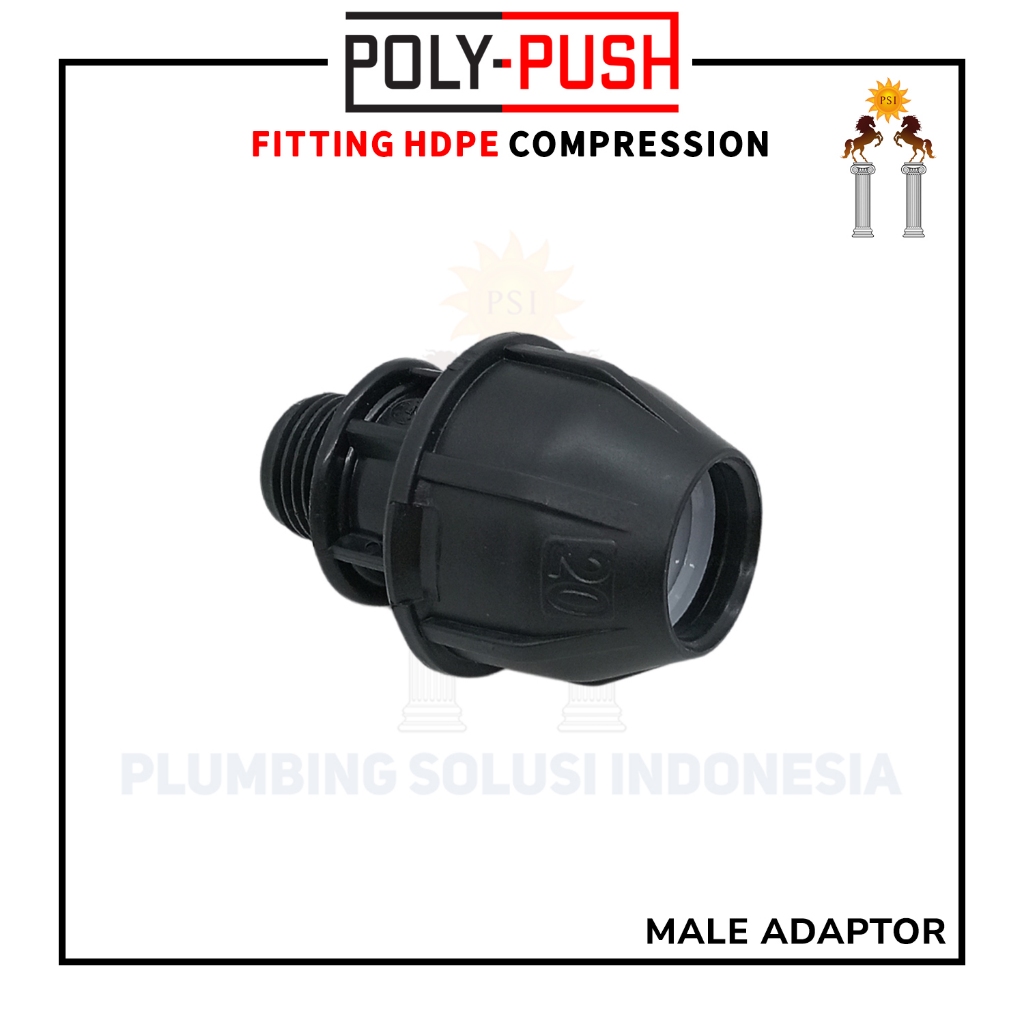 Jual Poly Push Male Thread Adaptor / Sok Drat Luar 75 mm x 2 1/2 Inch ...