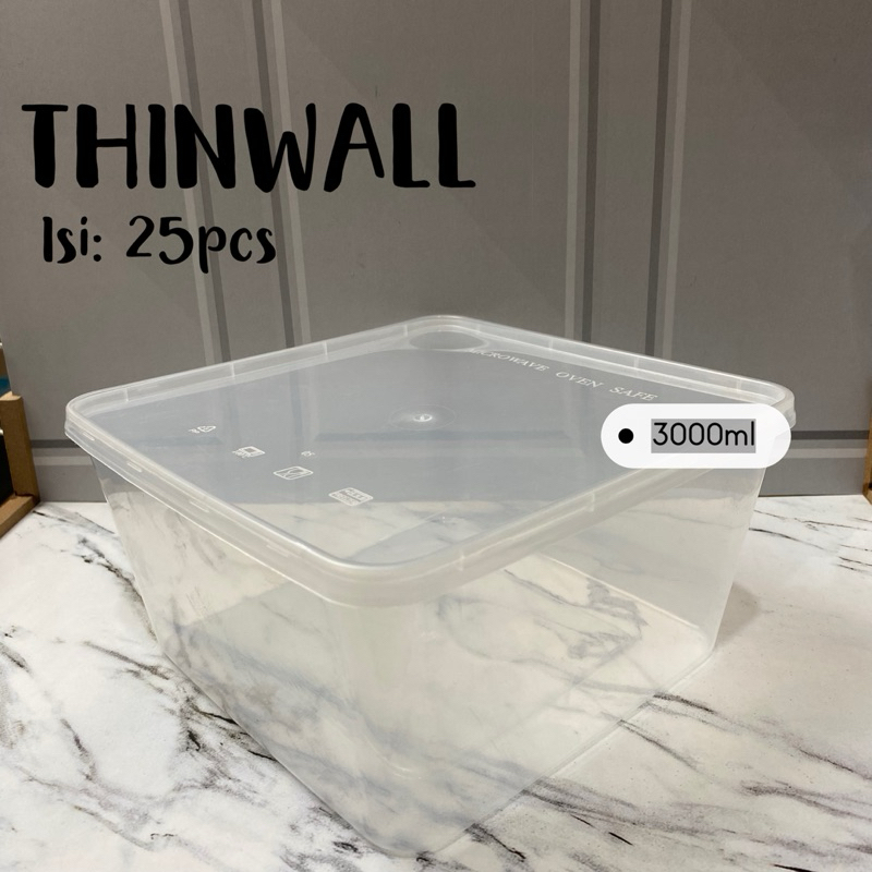 Jual Thinwall Makanan 3000ml Kotak Bening JD – Wadah Plastik Besar Food ...