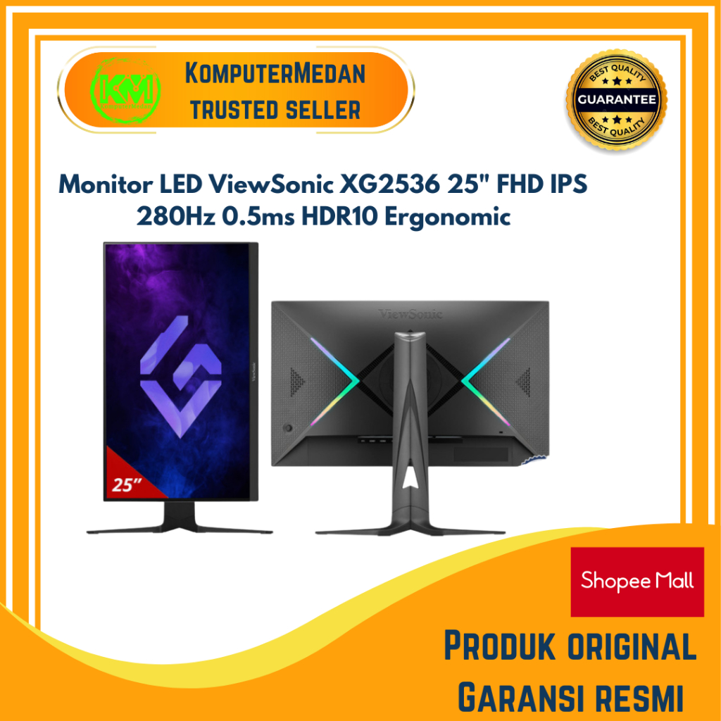 Jual Monitor LED ViewSonic XG2536 25" FHD IPS 280Hz 0.5ms HDR10 Ergonomic Monitor Gaming ...