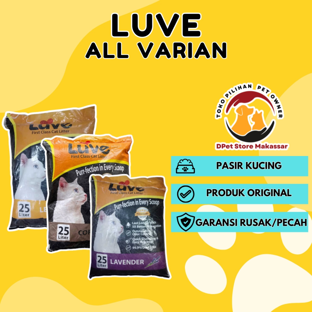 Jual Pasir Kucing Gumpal Wangi Luve All Varian Cat Sand | Shopee Indonesia