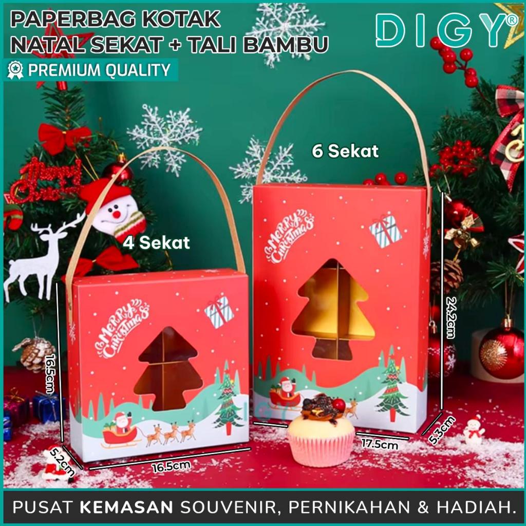 Jual Paper Bag Kotak Natal + Tali Bambu / Box Natal / Kotak Dus Jinjing ...