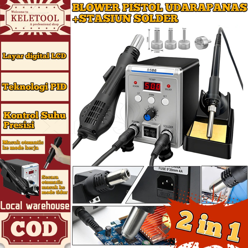 Jual Pematrian Perbaikan Stasiun 8586 1500W Stasiun Solder Blower Alat ...