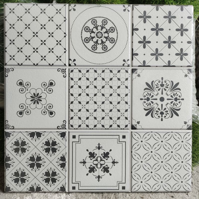 Jual KERAMIK 40X40 MATT MOTIF BATIK ABU | Shopee Indonesia
