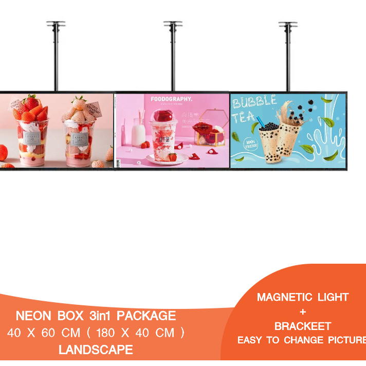 Jual NEON BOX SLIM LED LIGHT BOX Menu Paket 3in1 60x40cm ( 180x40cm ...