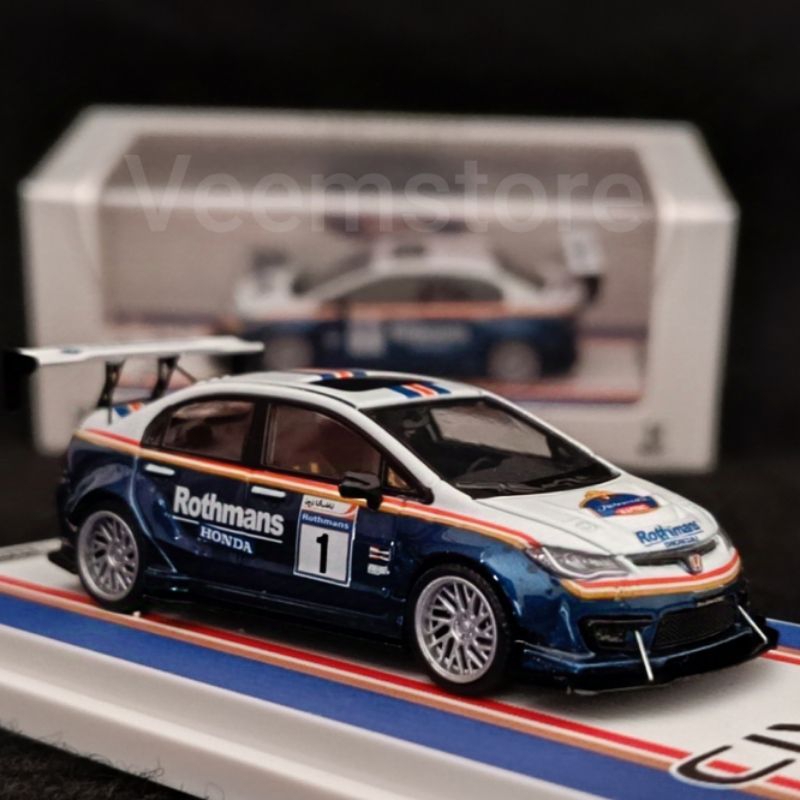 Jual Die Cast 1:64 Honda Civic FD2 Modified Rothmans [Time Micro ...