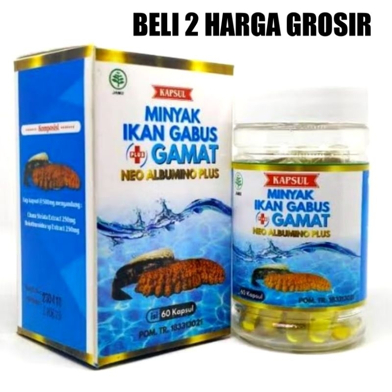Jual NEO ALBUMINO PLUS GAMAT EMAS GOLD 60 KAPSUL MINYAK IKAN GABUS BPOM | Shopee Indonesia