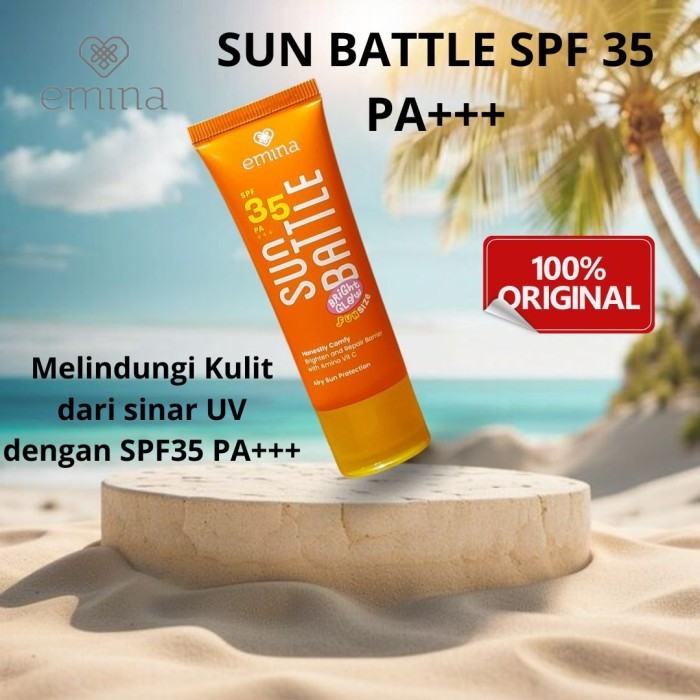 Jual EMINA SUN BATTLE SPF 35 PA+++ Emina Bright Glow Hydrating ...