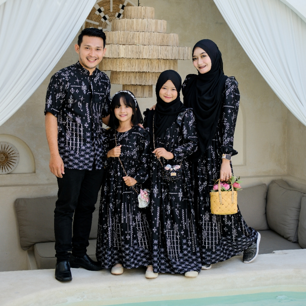 Jual Gamis Couple Keluarga Seravina Black Series By Baby Malika | Set ...