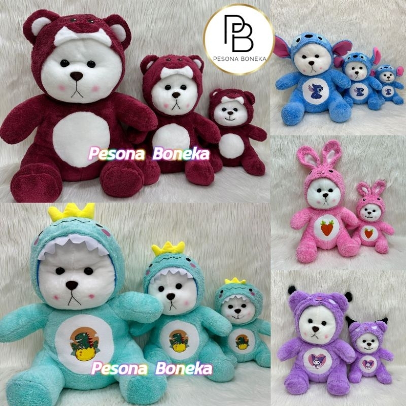 Jual Boneka Hoodie Bear Cosplay Kupluk Bertopi Viral Sanrio Lotso ...