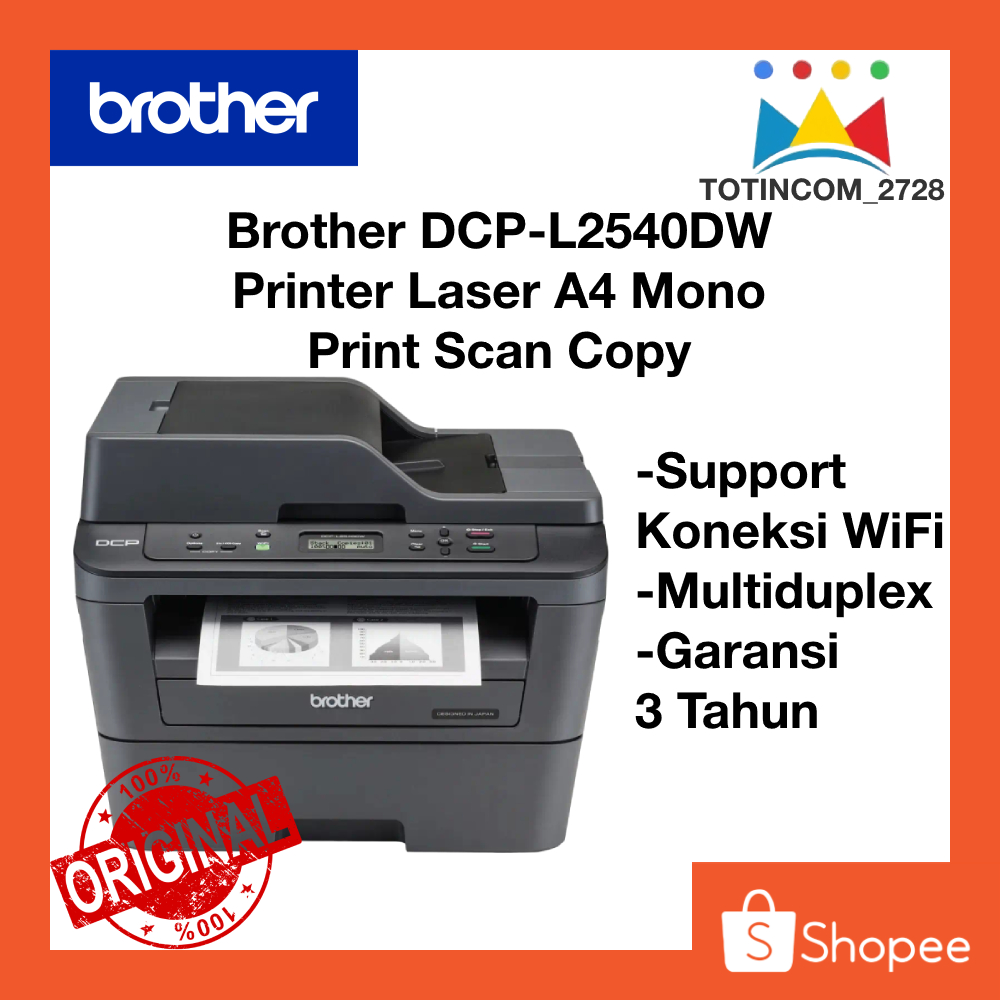 Jual Printer Brother DCP-L2540DW Printer Laser A4 Mono Multifungsi Duplex dan Wifi Garansi Resmi ...