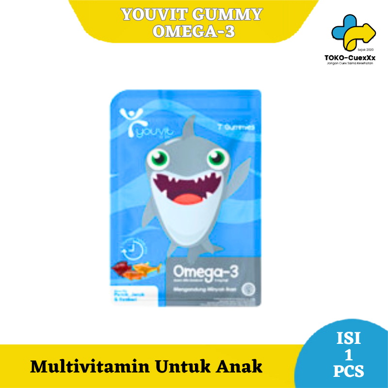Jual Youvit Omega Gummy Multivitamin Omega-3 Anak 1 Pouch Isi 30 Pcs | Shopee Indonesia