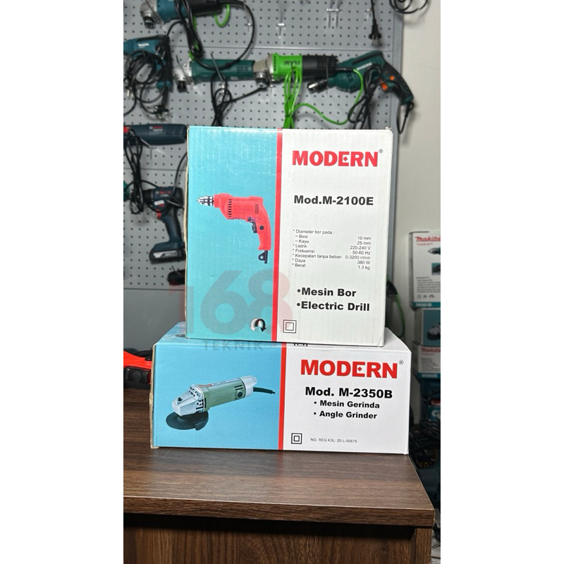 Jual PAKET BOR LISTRIK DAN GERINDA TANGAN MODERN 4” TIPE M-2350, M-2100 ...