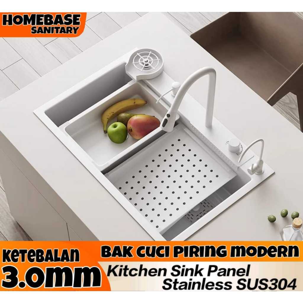 Jual Kitchen Sink 7545 WHITE / Bak Cuci Piring 1 Lubang Stainless Steel ...