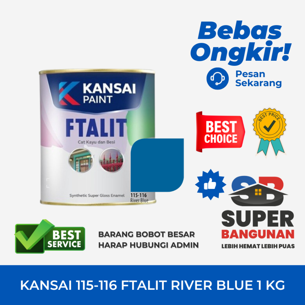 Jual KANSAI 115-116 FTALIT RIVER BLUE 1 KG | Shopee Indonesia