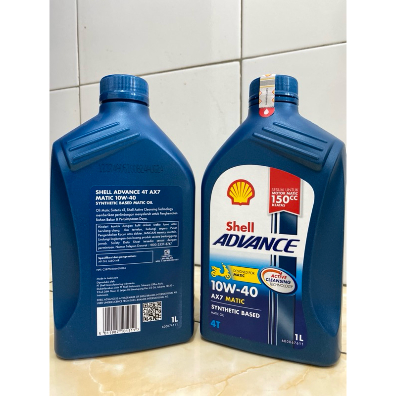 Jual OLI SHELL ADVANCE AX7 MOTOR MATIC 10W-40 1Ltr | Shopee Indonesia