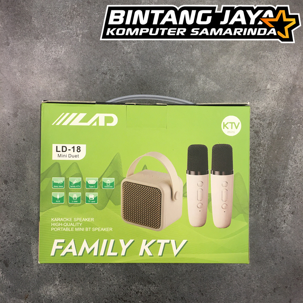 Jual Speaker Bluetooth Wireless Karaoke + Microphone LAD LD-18 Mini Duet Family KTV | Shopee ...