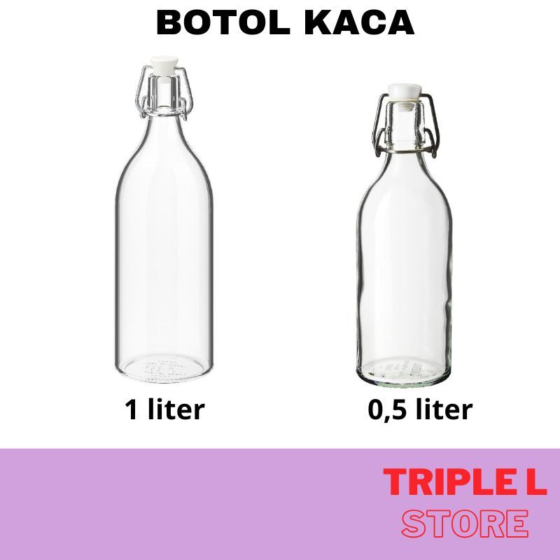 Jual Botol Kaca Dengan Penutup Botol Juice Botol MInum Botol Minyak ...