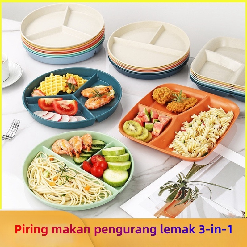 Jual Piring Makanan Yang Mengurangi Lemak/Piring Sekat/Piring Bundar ...