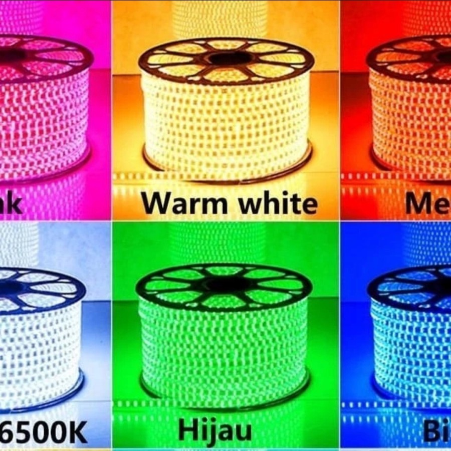 Jual LAMPU LED STRIP SELANG 2835 MATA RAPAT JEPIT PER METER 1 METER 1M ...