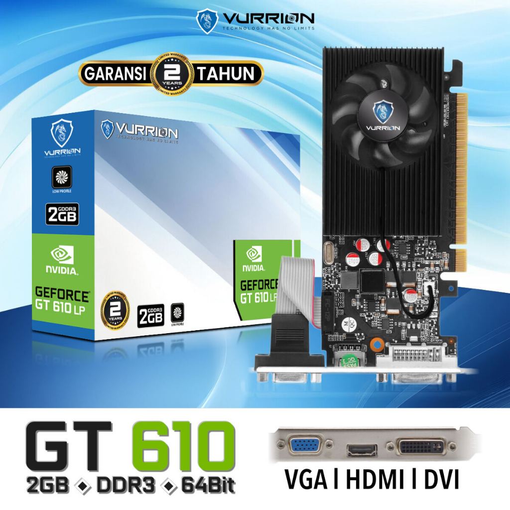 Jual VGA VURRION GT 610 2GB DDR3 64Bit GAMING VGA ORI | Shopee Indonesia