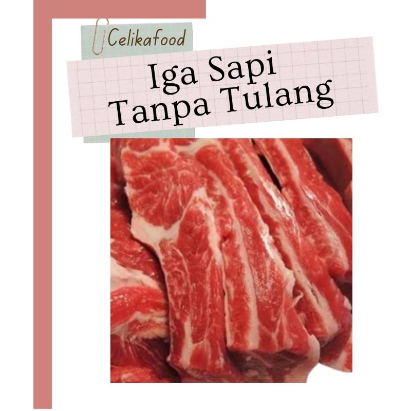 Jual Daging Iga Sapi Tanpa Tulang 500gr Rusuk Frozen Beef Ribs | Shopee ...