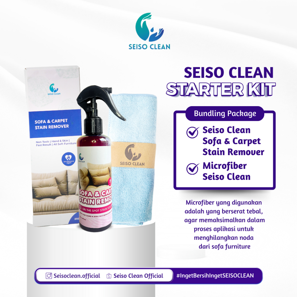 Jual [STARTER-KIT] Penghilang Noda Sofa & Karpet SEISO CLEAN Rose Pink ...