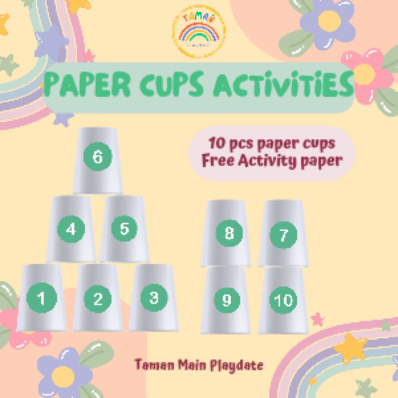 Jual Paper Cups Activities Numbers Shapes 10pcs | Shopee Indonesia