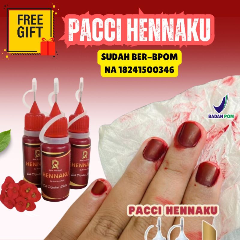 Jual Hennaku Pacci muslimah tahan lama Kukuta Nail henna viral BPOM ...